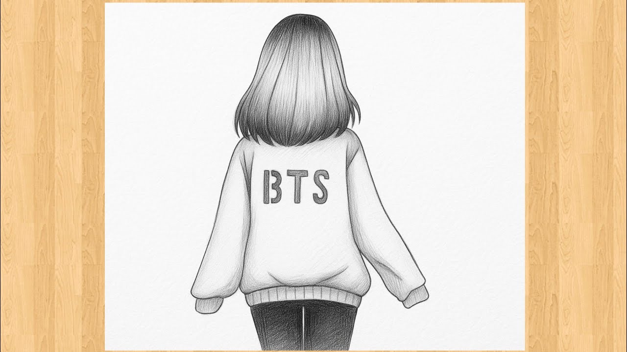 How to Draw a Beautiful Girl from BTS | Easy Girl Drawing - YouTube