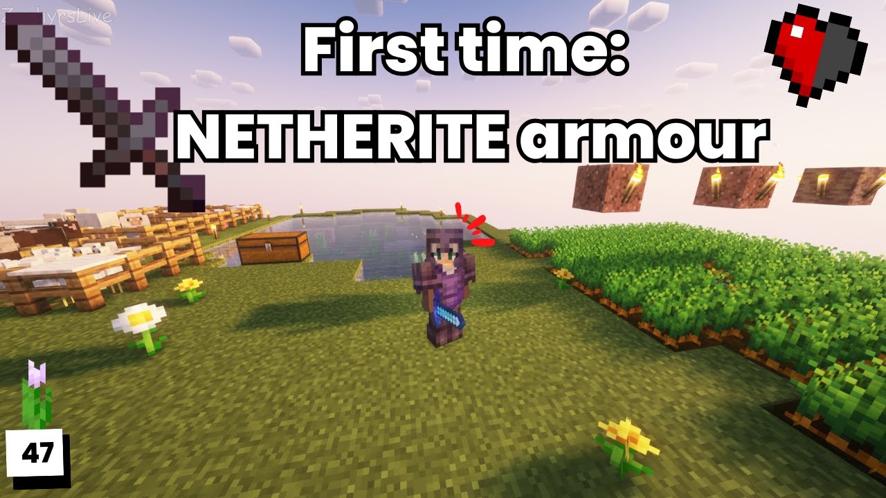 First time EVER wearing NETHERITE armour - One Block Minecraft 47 - YouTube