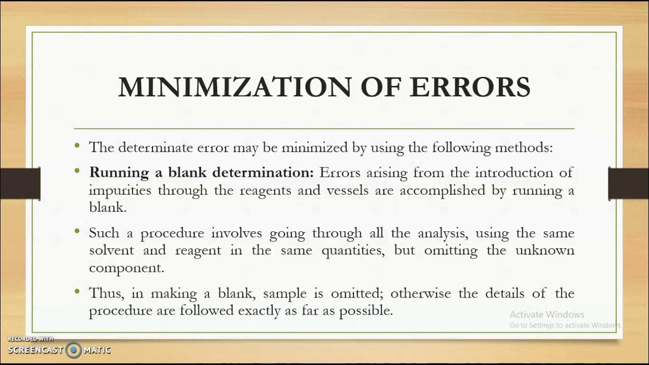 Minimization of errors Part 1 - YouTube