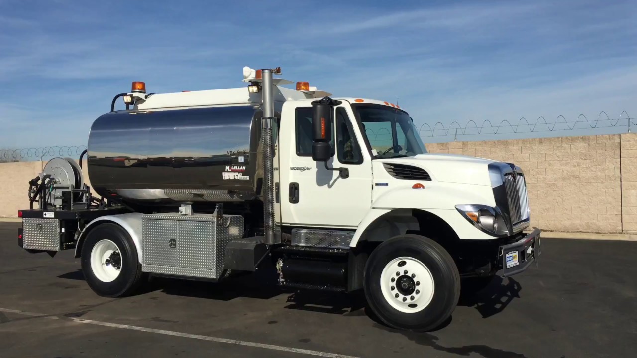 2009 International McLellan 1,500 Gallon Split Tank Fuel Truck - YouTube