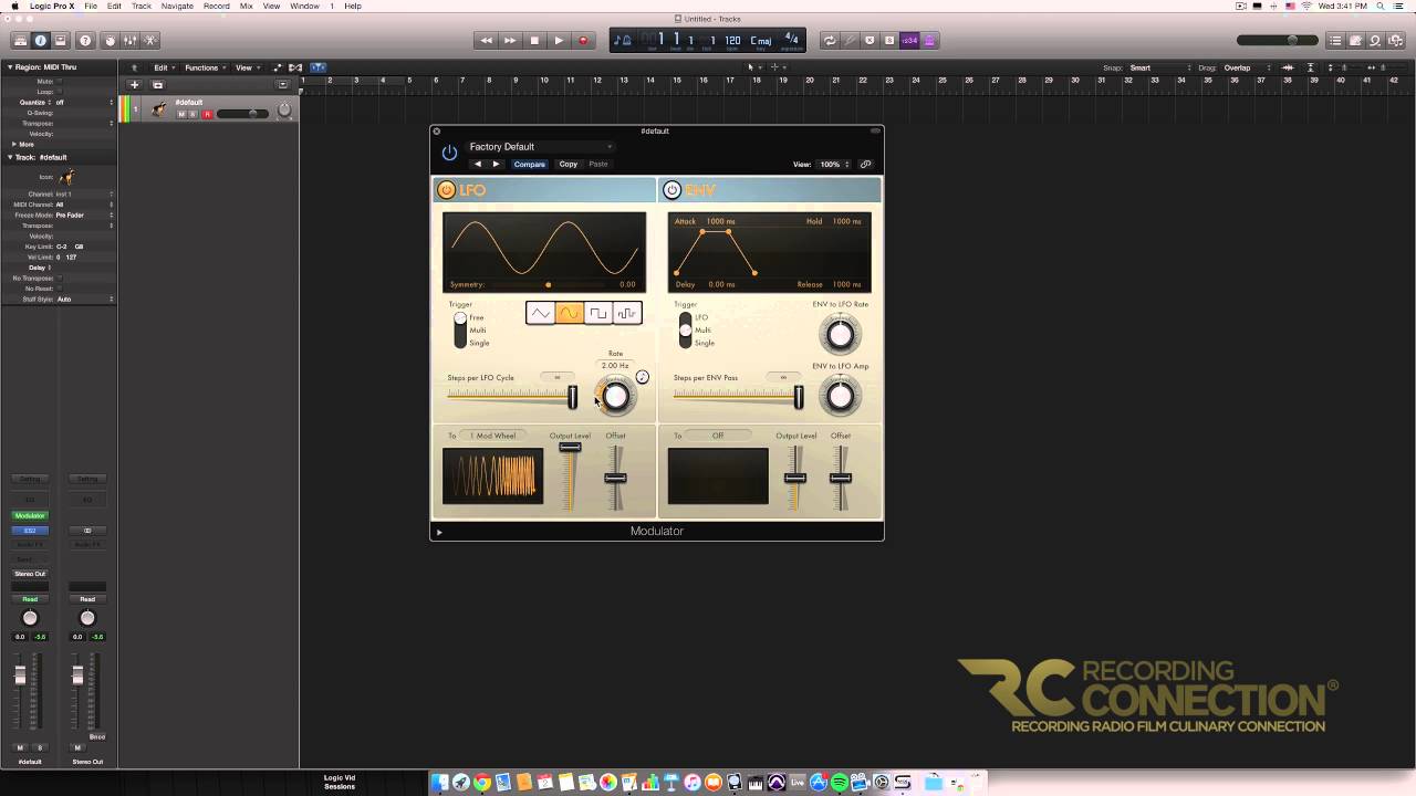 Recording Connection - Modulator MIDI Effect in Logic Pro X - YouTube