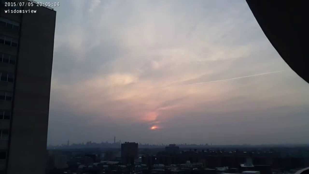Two Suns Set over Manhattan NYC July 5, 2015 - YouTube