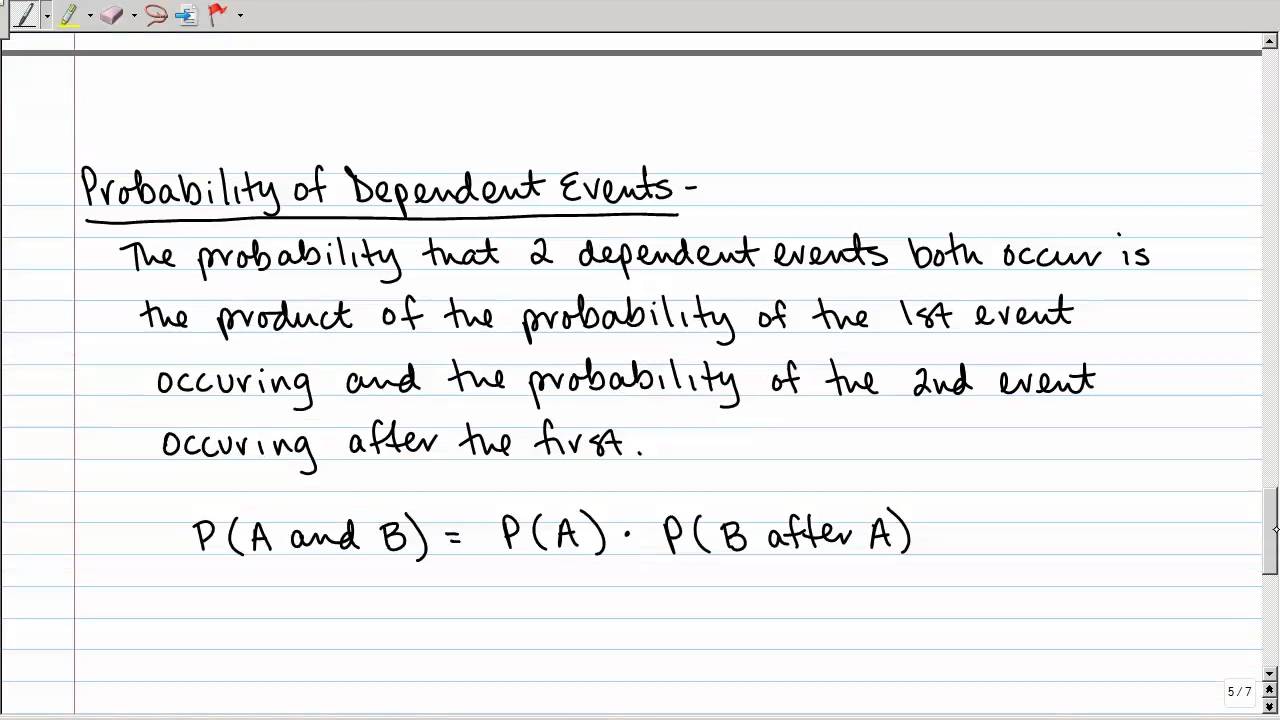 13-5 Probabilities of Independent and Dependent Events - YouTube