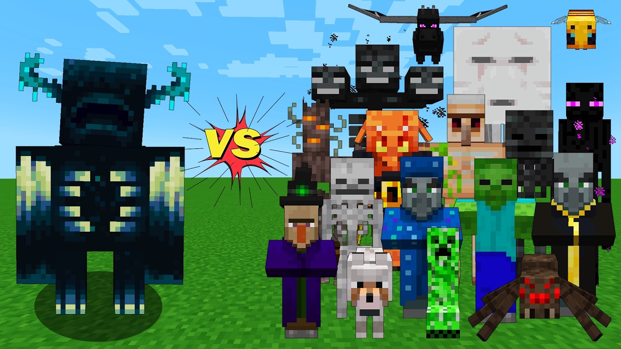 Warden vs All Mobs in Minecraft | Epic Mob Battle - YouTube