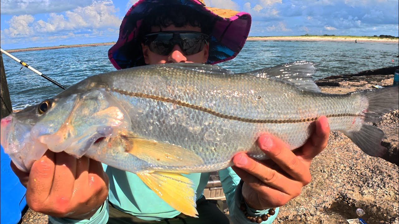 Texas snook rare catch plus lots of fishing in Galveston! - YouTube