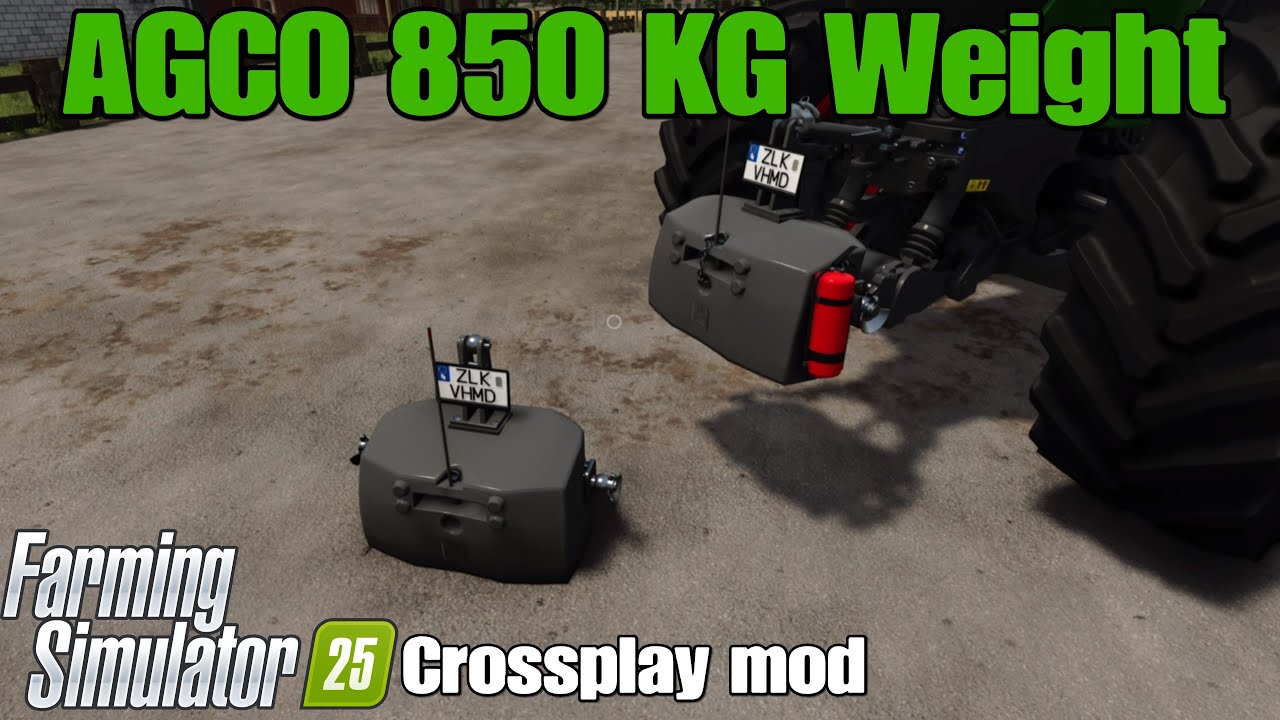 AGCO 850 KG Weight / FS25 Crossplay mod - YouTube