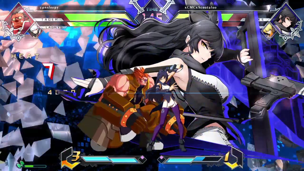 BLAZBLUE CROSS TAG BATTLE_Labrys/Tager vs Blake/Yang - YouTube