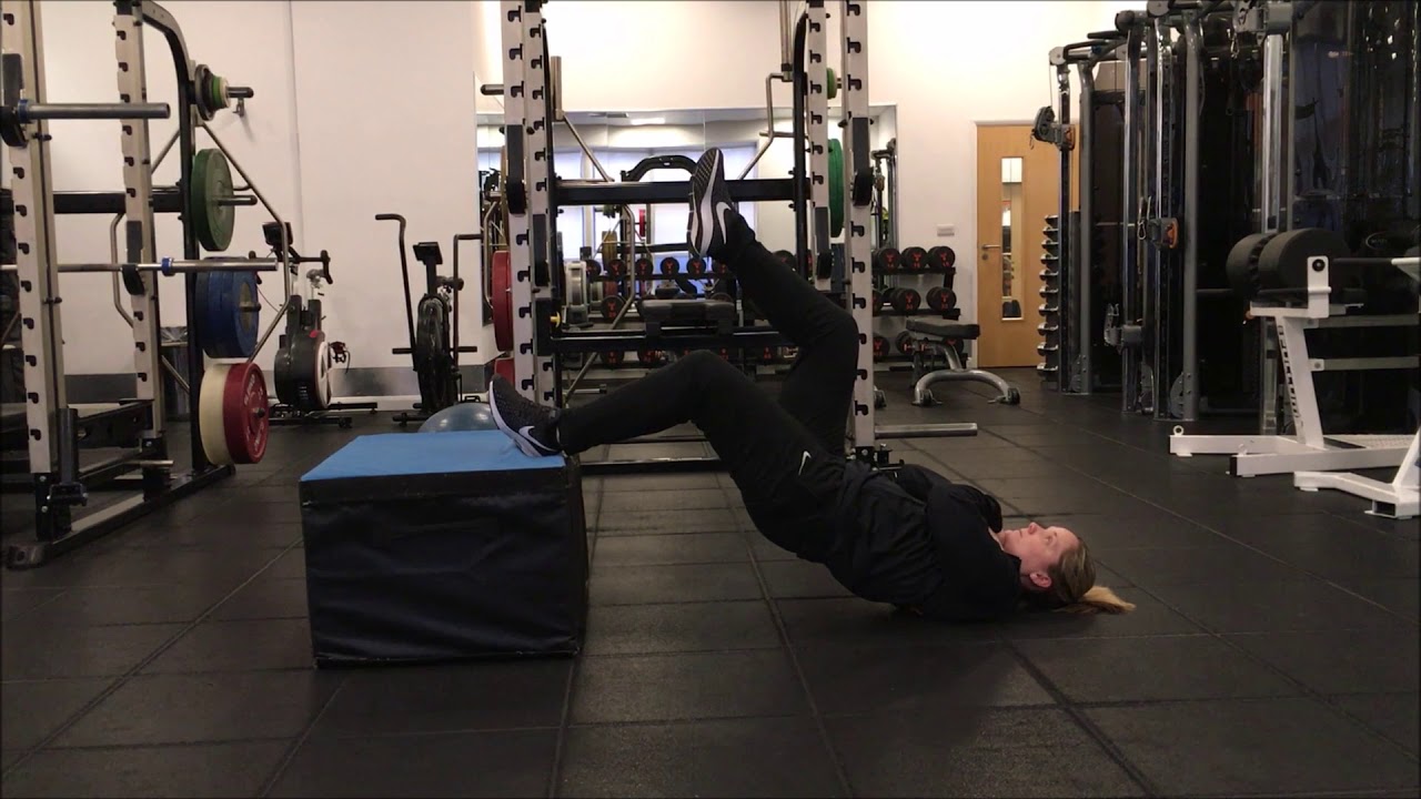 Hamstring Bridge Hold On Box - YouTube