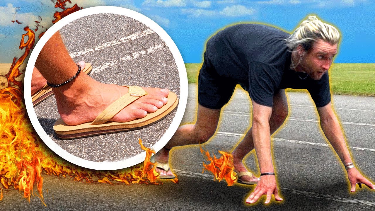 Setting 100 Meter World Record In Flip Flops - YouTube