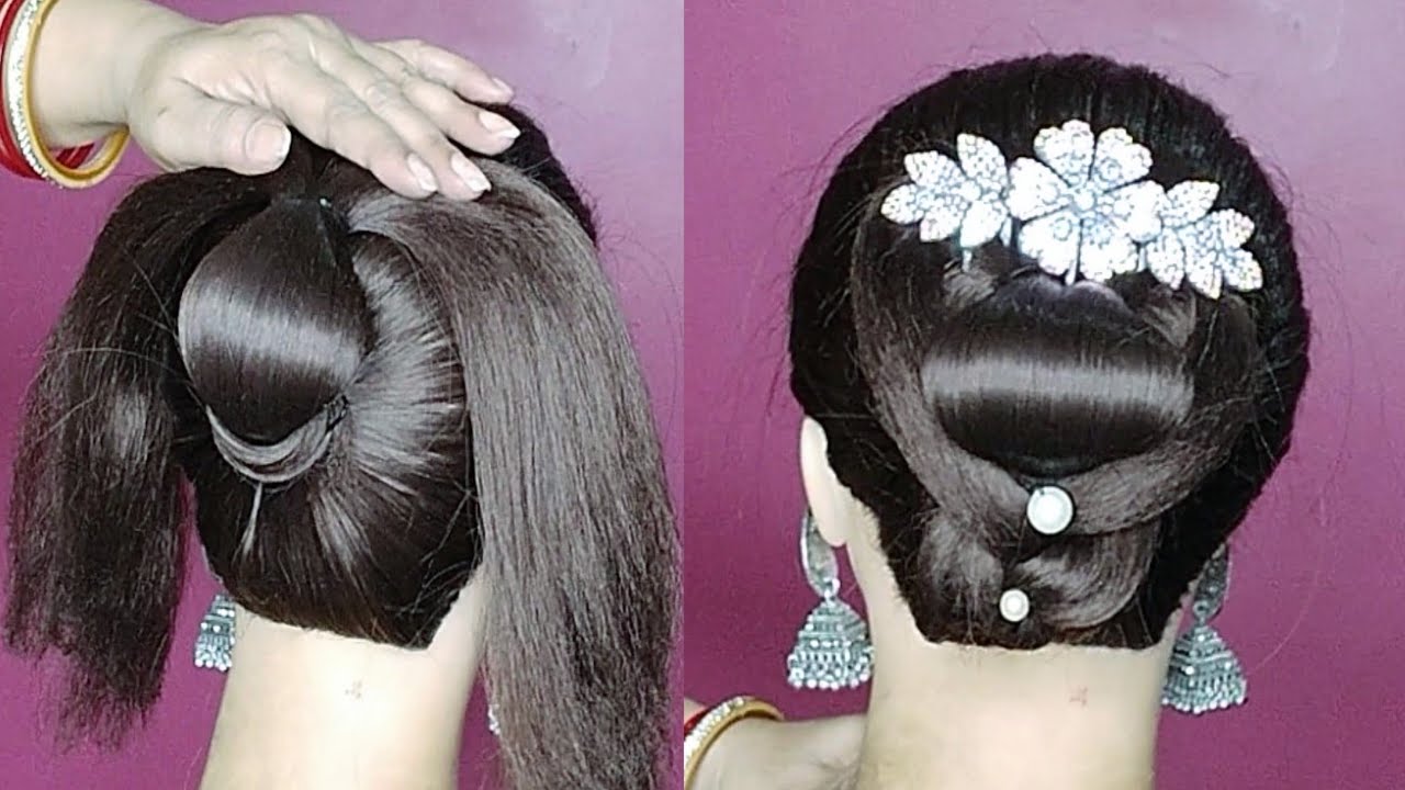 Quick 👍 Hair Style Girl Easy ! Self Hairstyle Using Comb Pin ...