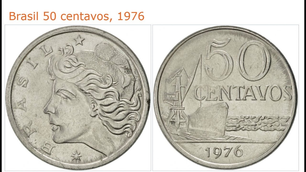 MOEDA DE 50 CENTAVOS DE 1976 - PORTO - MBC/Soberba (Brazil 50 Cents ...