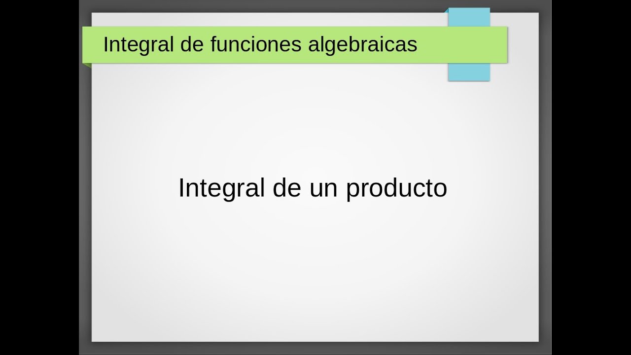 Integral de un producto - YouTube