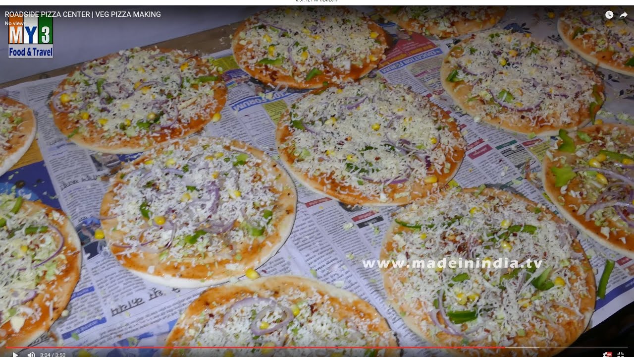 ROADSIDE PIZZA CENTER | VEG PIZZA MAKING street food - YouTube