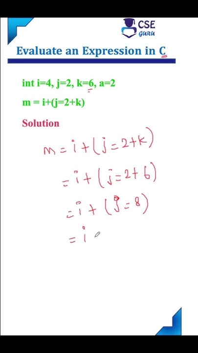 Evaluate An Expression In C Cseguru Shortsfeed Shortsvideo Shortsviral Shorts