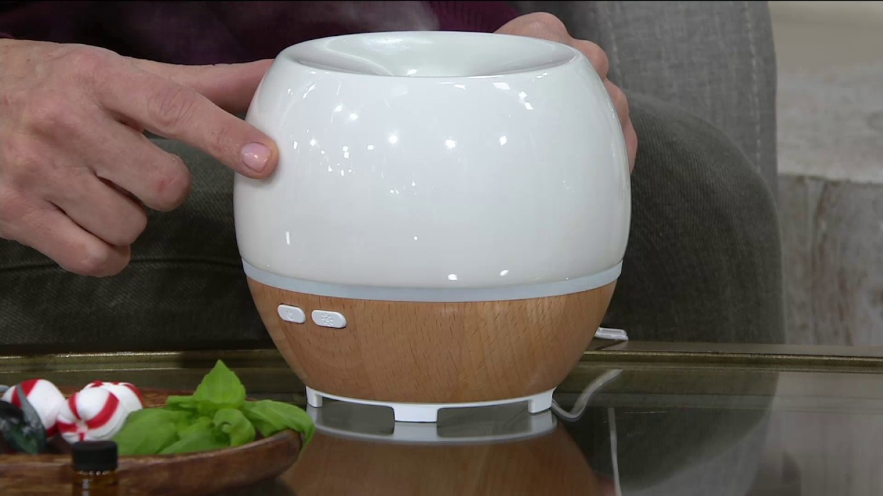 HoMedics Ellia Ultrasonic Aromatherapy Essential Oil Diffuser on QVC - YouTube