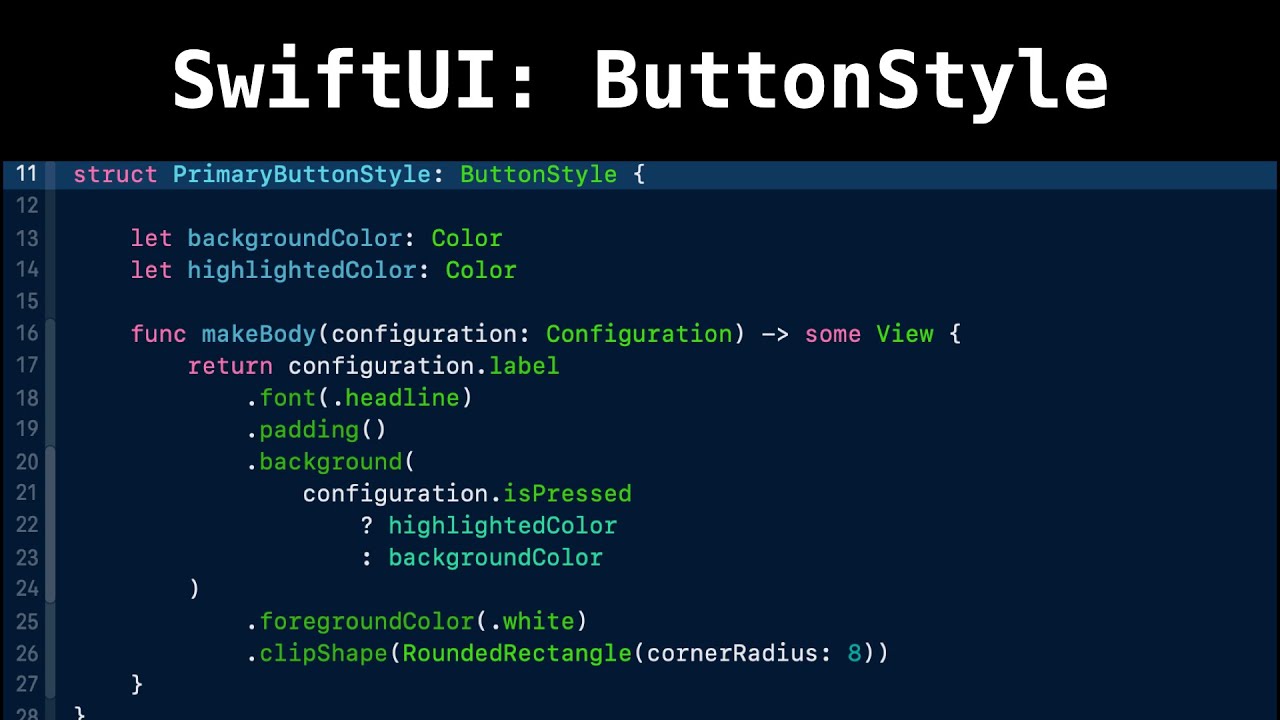 SwiftUI: ButtonStyle - YouTube SwiftUI: ButtonStyle - YouTube