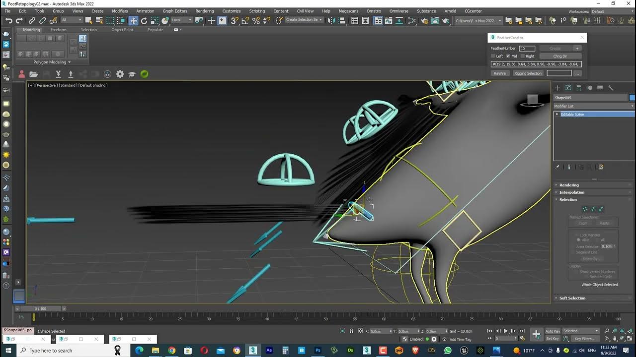 Creating crow Feathers by 3ds max maxscript - YouTube