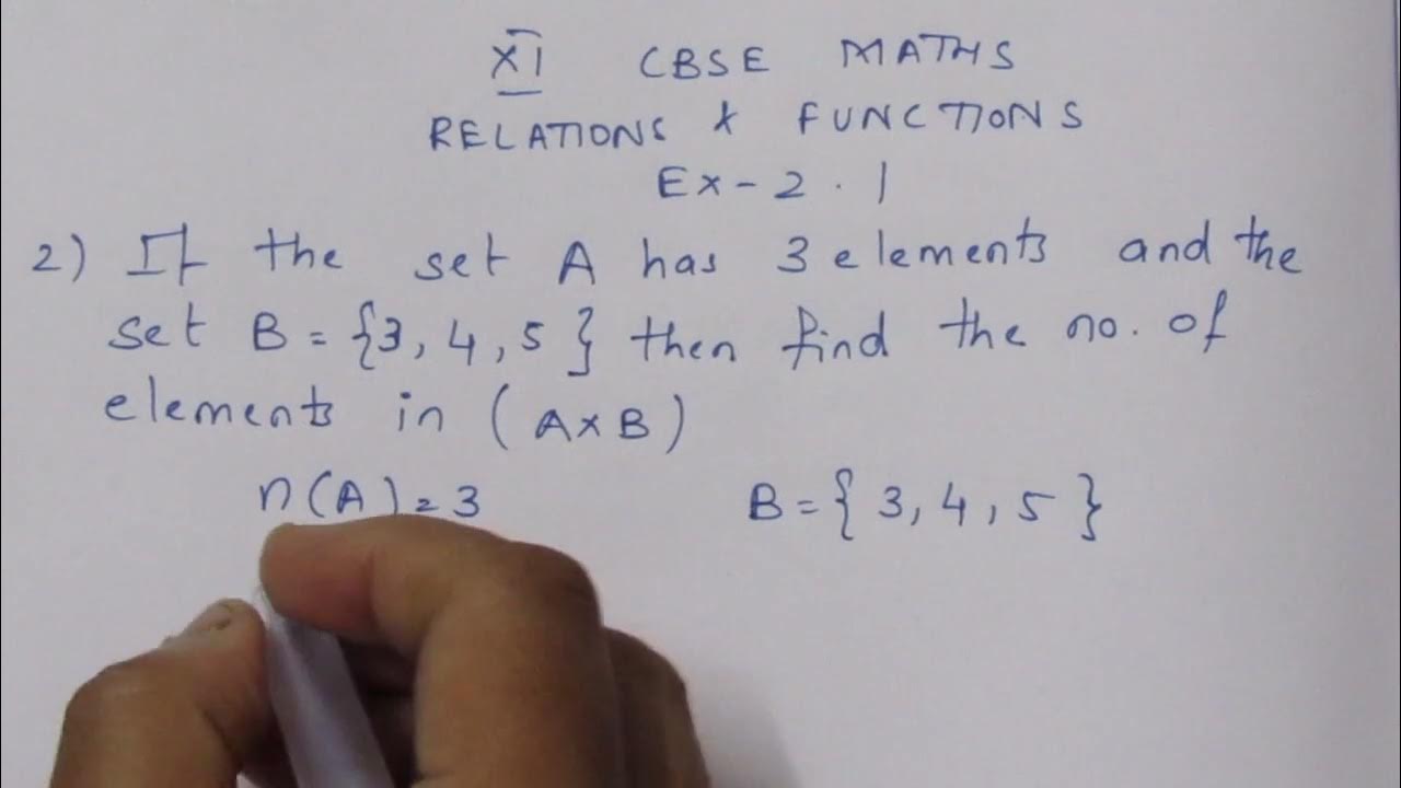 CBSE NCERT CLASS 11 MATHS RELATIONS AND FUNCTIONS EX 2.1 SUM 2(SOLUTION IN TAMIL) - YouTube
