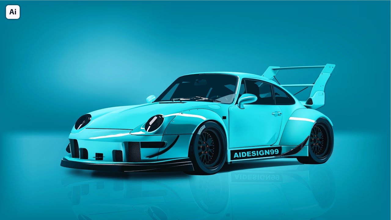 Car Illustration | Gradient Mesh Tool - YouTube