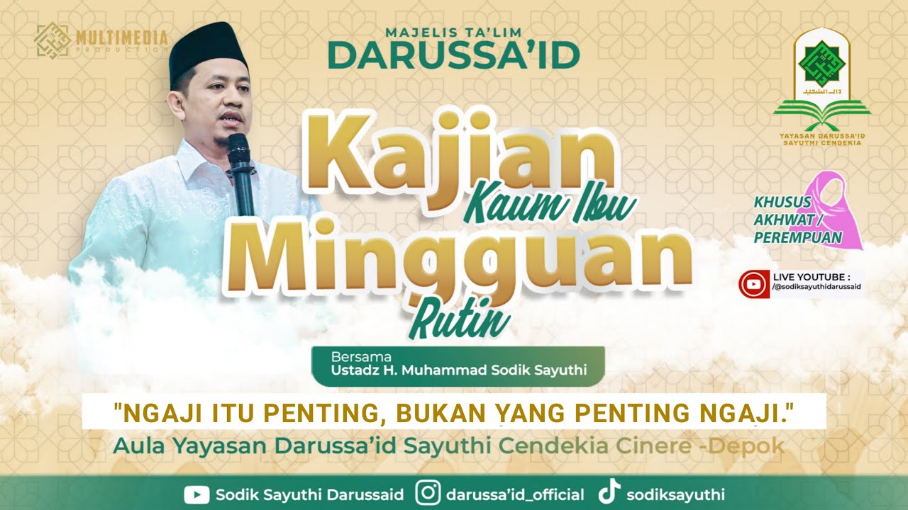 🔴 LIVE | DZIKIR DI TIGA WAKTU | Ustadz. H. Muhammad Sodik Sayuthi - YouTube