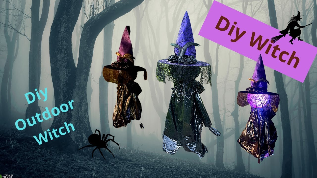 How to Make a Halloween Outdoor Lighted Witch - YouTube