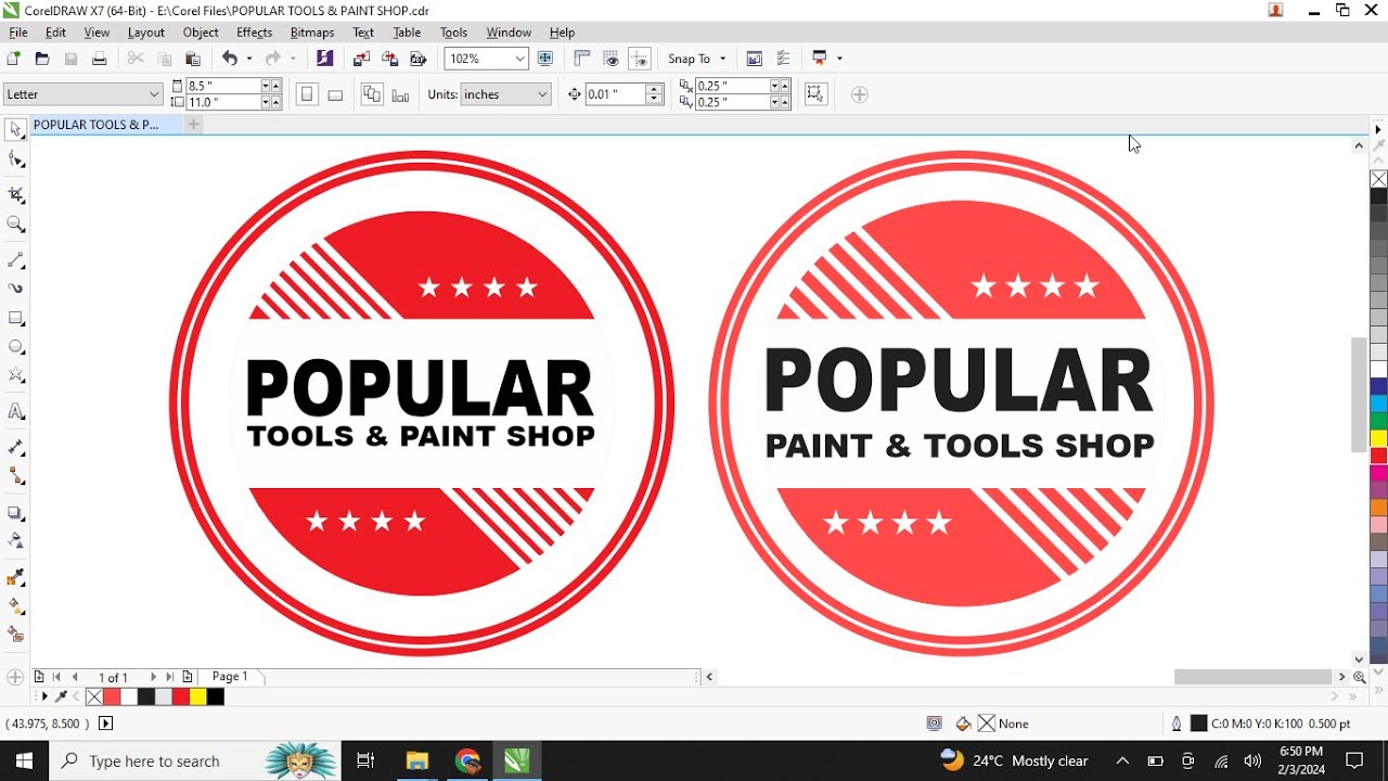 How To Creat Tools & Paint Shop Logo In Corel Draw 2024 - YouTube