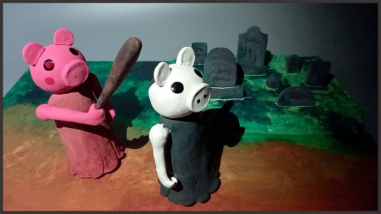 Making Roblox Piggy & Piggy Ghost with clay (stop motion) / 지점토로 로블록스 ...