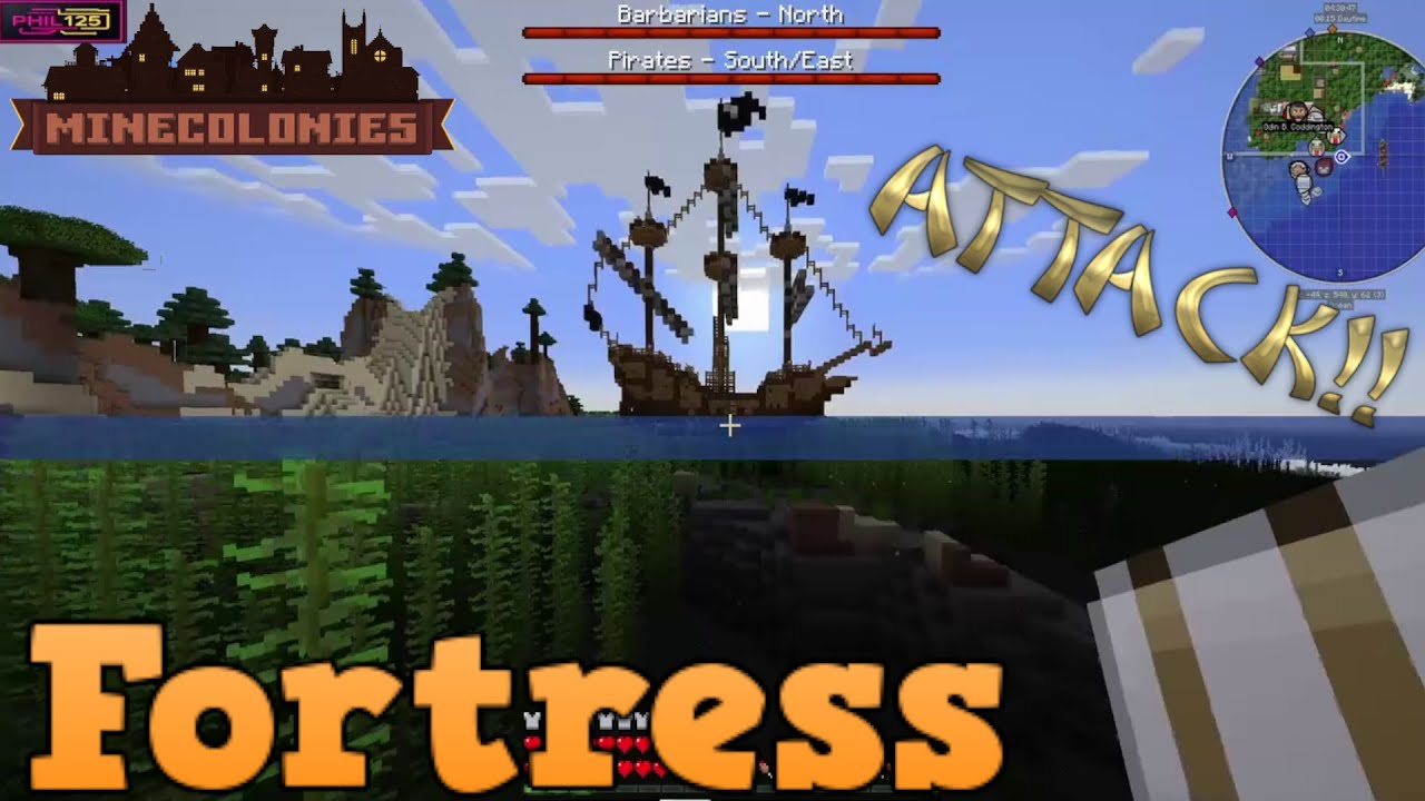 Minecraft Minecolonies Fortress Ep 09: TWO RAIDS Same time! - YouTube