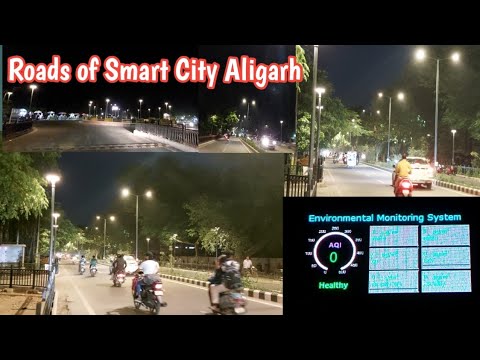 Night View of Aligarh Roads || Beautiful Street LED Lamp installed ...