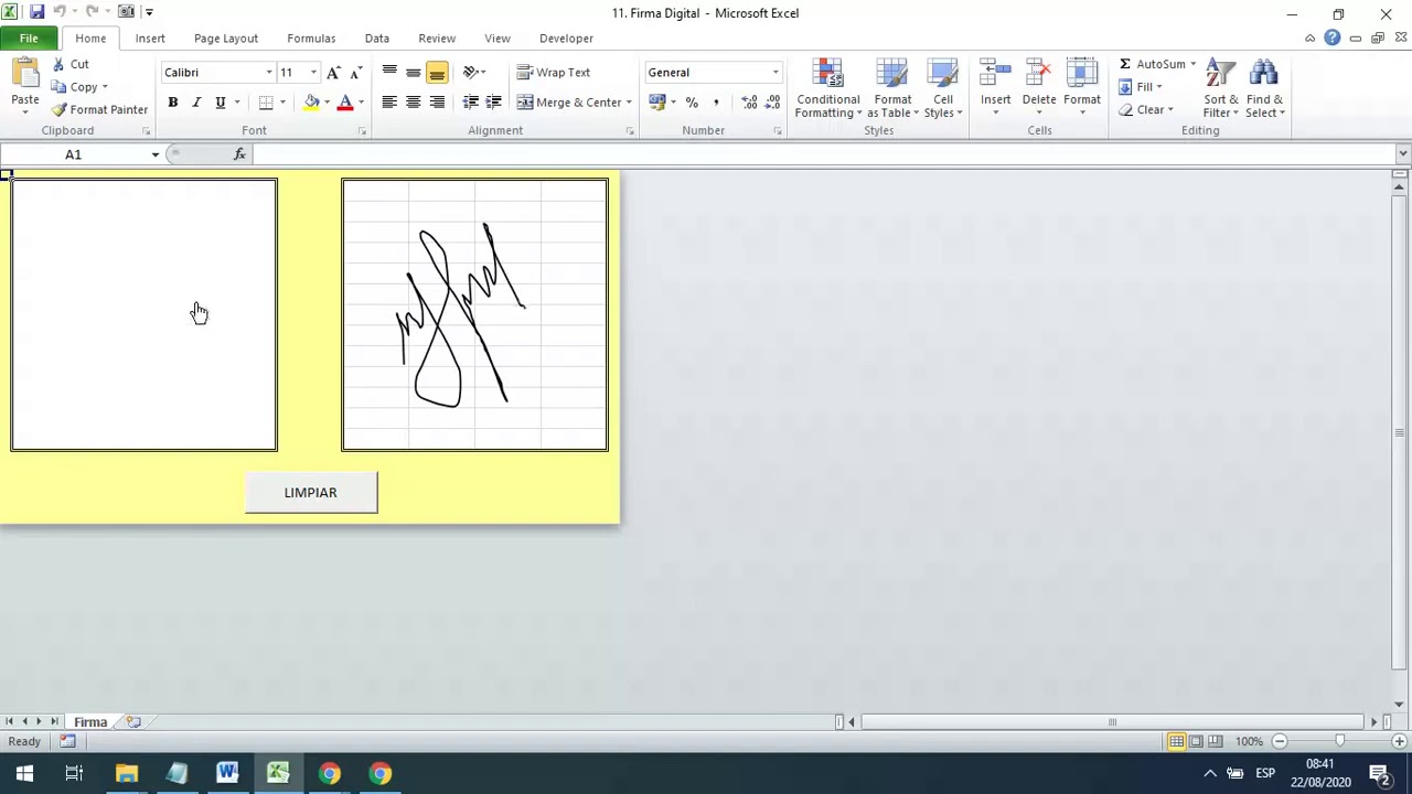 FIRMAS DIGITALES EN EXCEL - YouTube