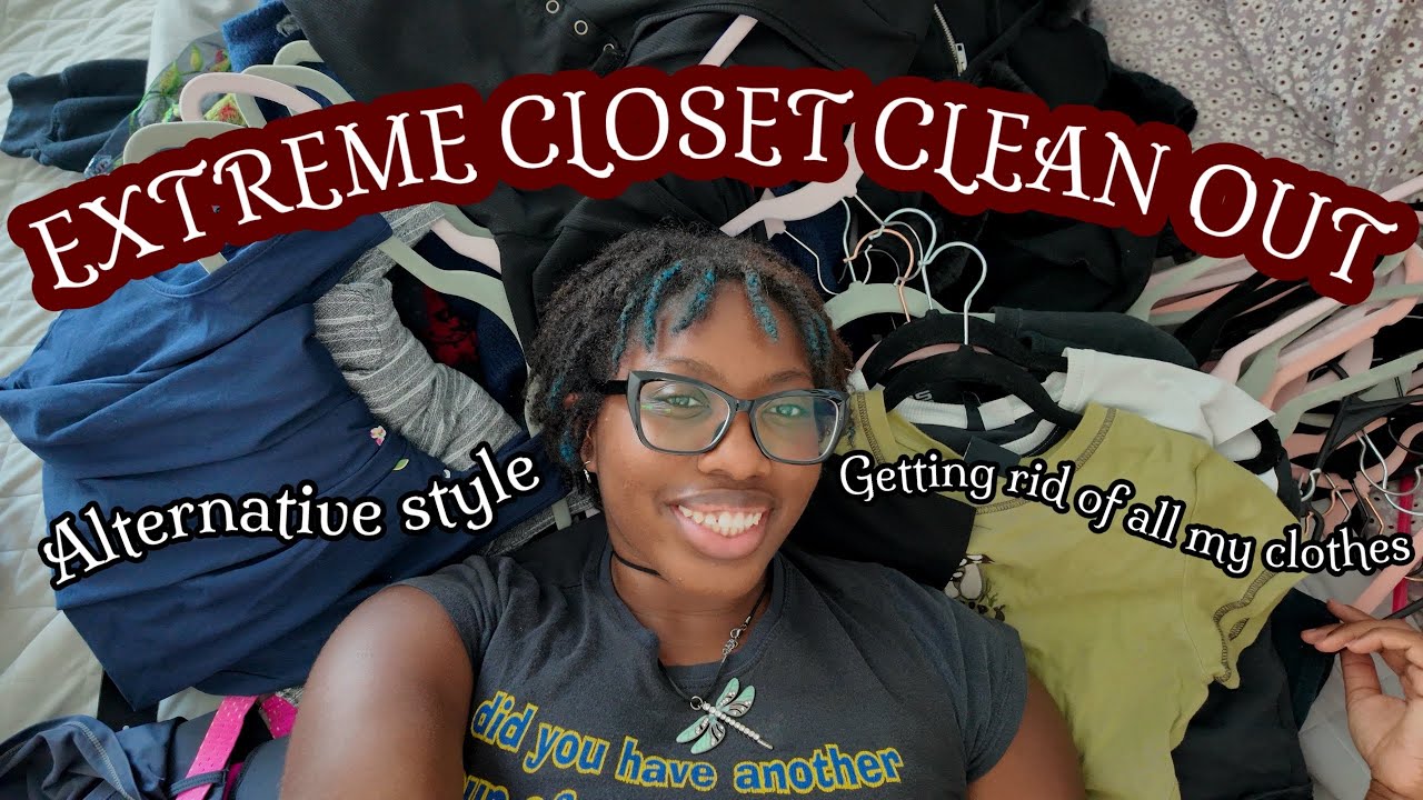 EXTREME CLOSET CLEAN OUT | alternative style, getting rid of all my ...