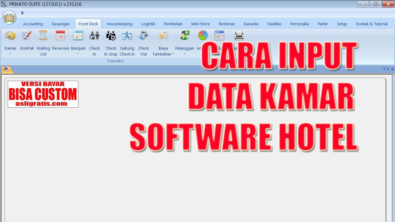 CARA INPUT DATA KAMAR SOFTWARE HOTEL - YouTube