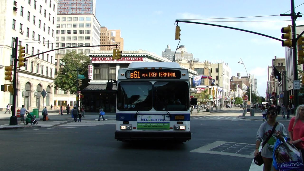 C40LF CNG B61 at Fulton Street and Boerum Place (9-22-12) - YouTube