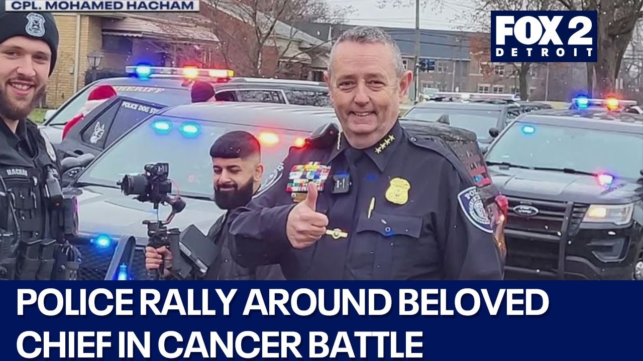 Melvindale Police Department rally around chief in cancer fight - YouTube