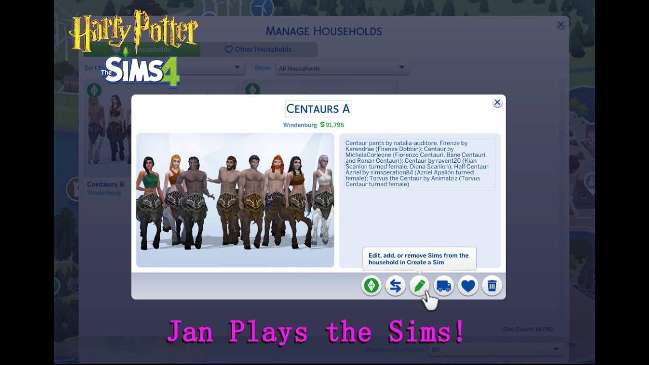 Harry Potter Sims 4 Centaurs Family Click Through - YouTube
