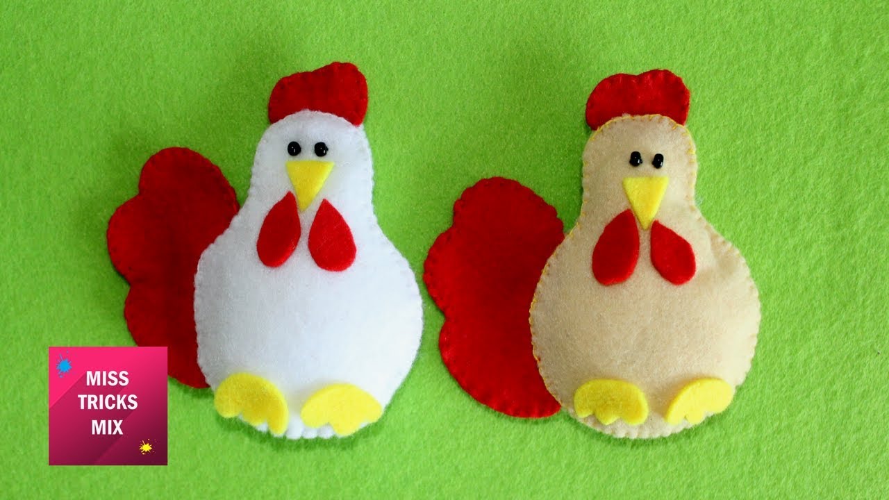 DIY : How to make a cute felt chicken Easter ornament / Easter Crafts ...