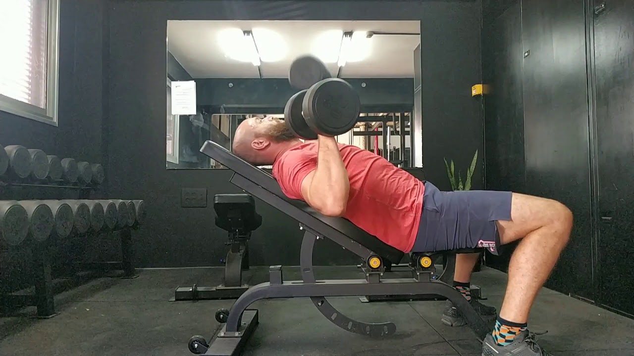 Alternate DB incline chest press exercise dowm - YouTube