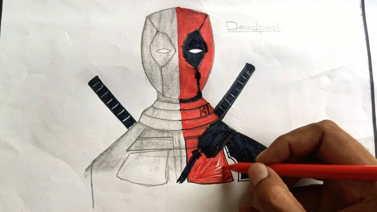 Deadpool Sketching & Drawing | Deadpool/Ryan Renolds | Easy Deadpool ...