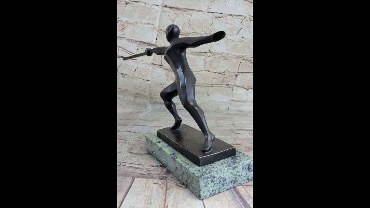 Fencing Fencer Bronze Metal Figurine Statue Sculpture Trophy ...