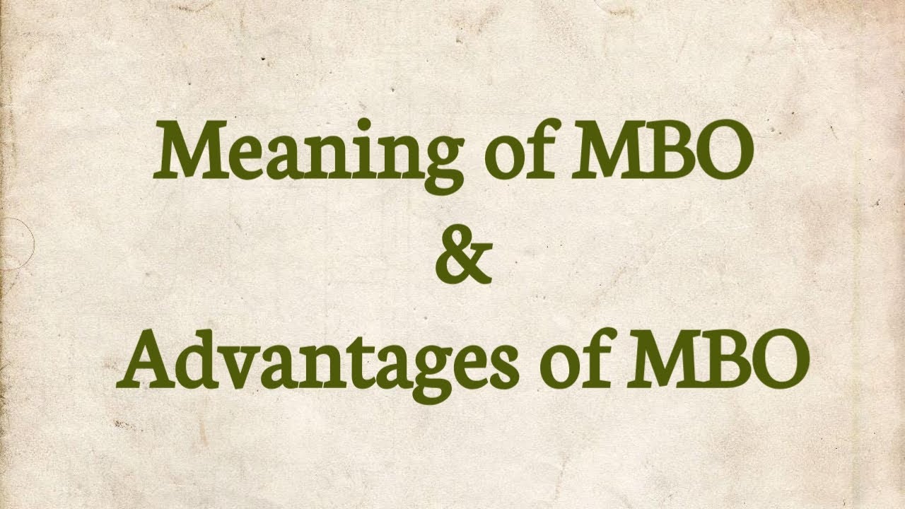 Meaning of Management By Objectives/Advantages of MBO/Tamil/BBA/B.COM/M ...