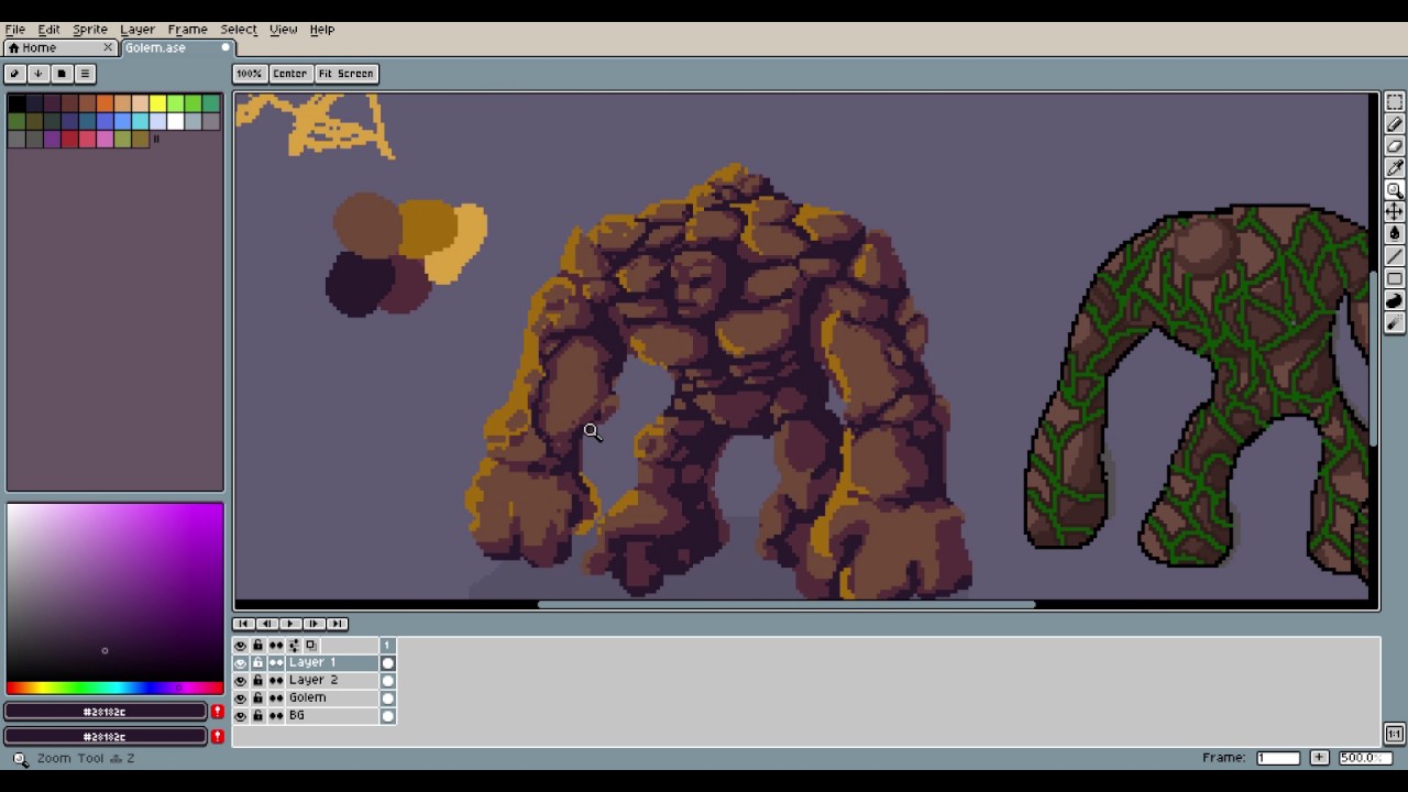 Pixel Art Earth Golem Paint over Timelapse. - YouTube