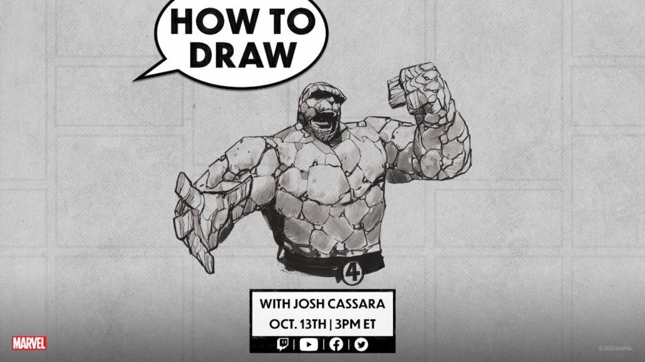 How to Draw THE THING w/ Joshua Cassara! | Marvel Live! - YouTube