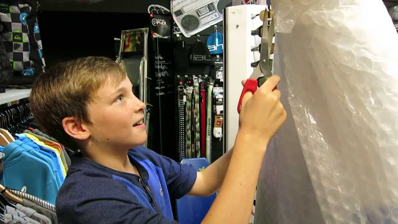 Patrick Stoked Grom 'unboxing' his new custom board shaped by the ...