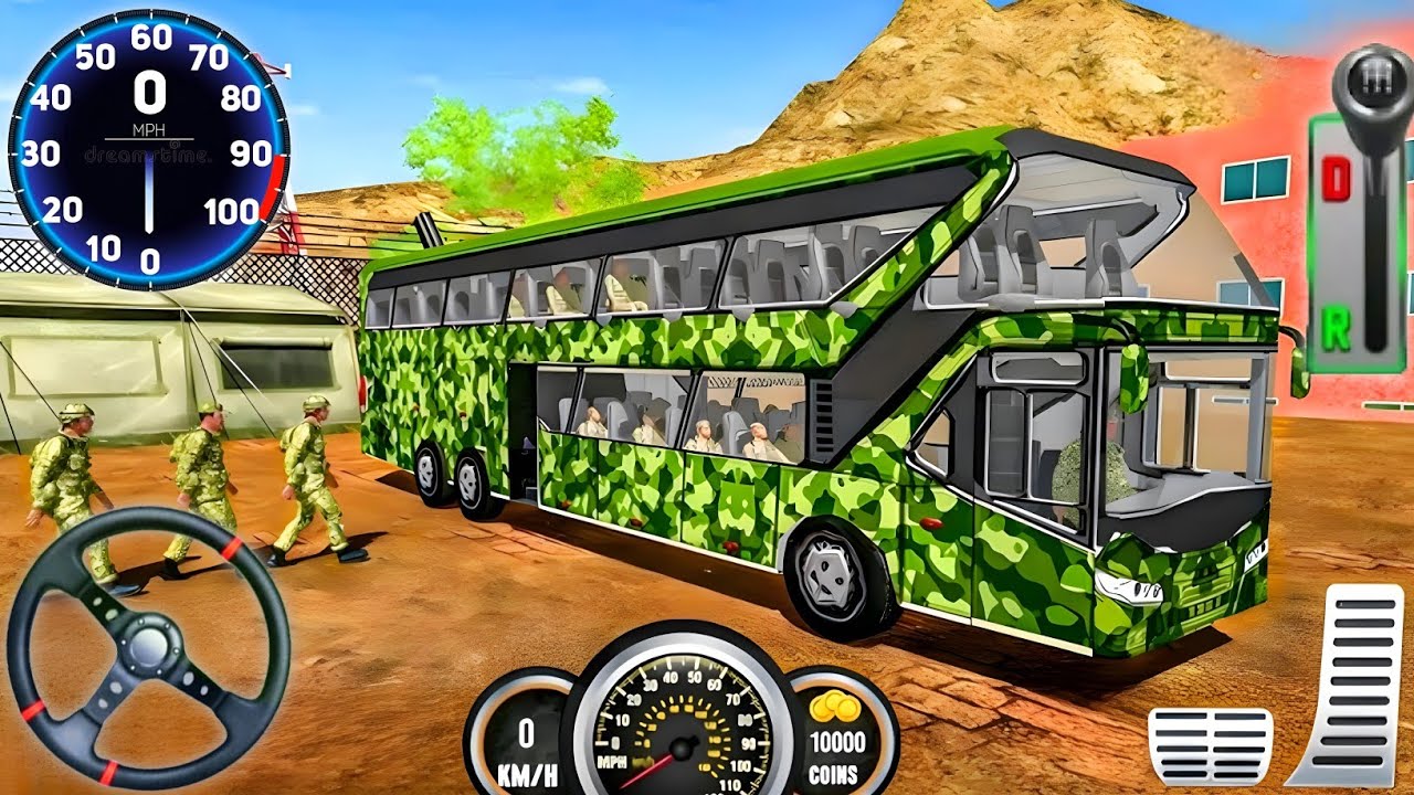 Army Bus Driver US Soldier Transport Duty - Offroad Driving Bus ...