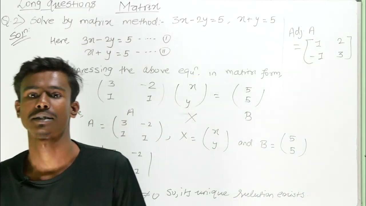 Solve Equations by Matrix Method | Class 10 Optional Mathematics | SEE Preparation | Everest ...