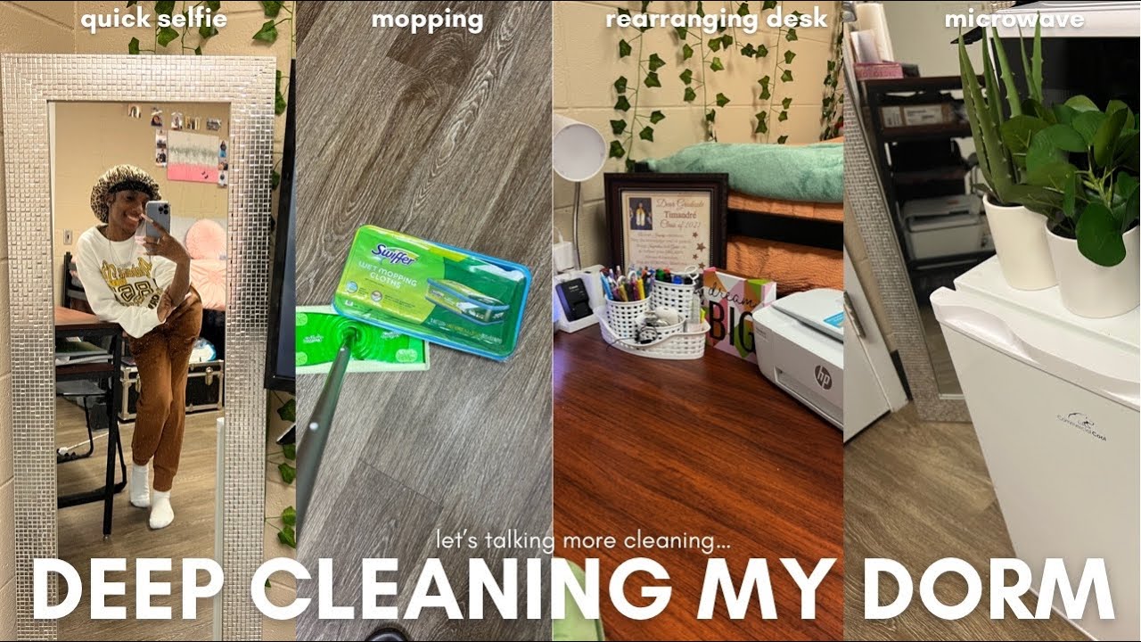 DEEP CLEANING MY DORM MONTHLY RESET| mopping , organizing, and more ...