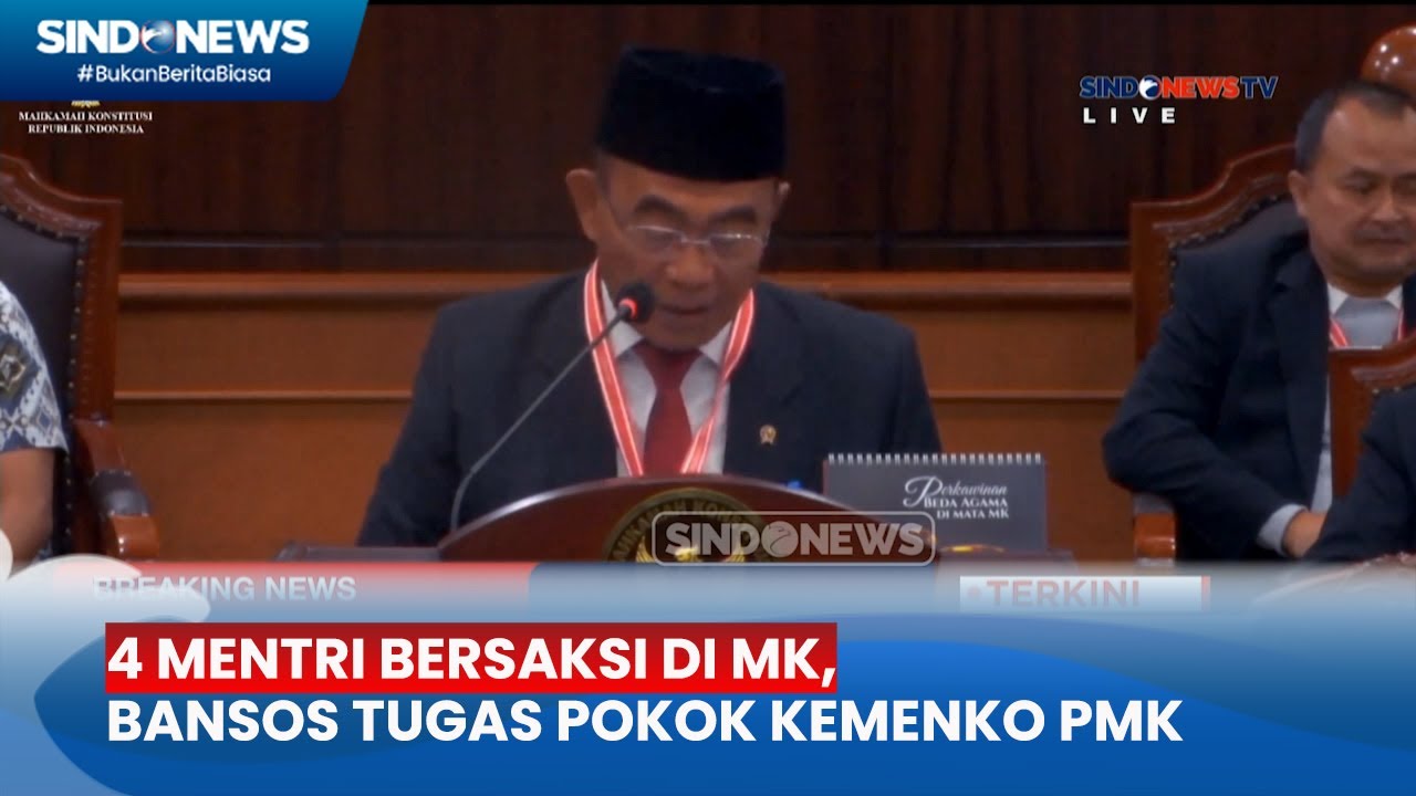 4 Menteri Bersaksi di MK, Menko PMK: Bansos Merupakan Tugas Pokok ...