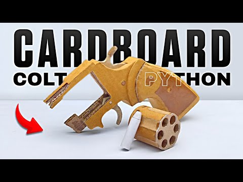 How to make  this cool CARDBOARD revolver | (cardboard colt python)