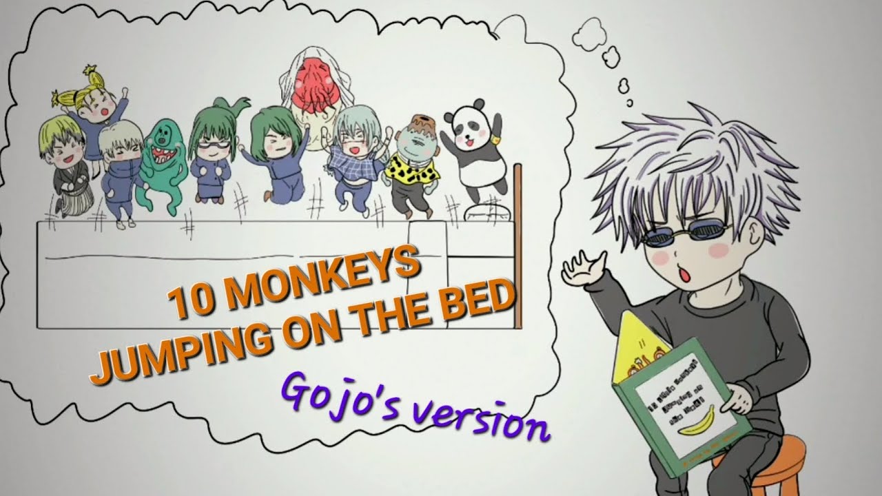 Jujutsu Kaisen Animatic 😎 10 Monkeys Jumping on the Bed - YouTube