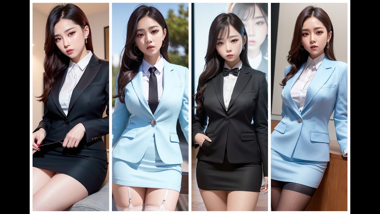 Office women's suit Lookbook #aiart #lookbook OL Lady - YouTube